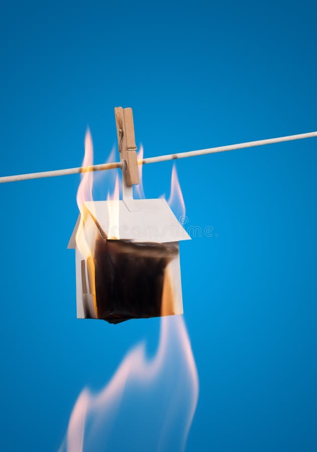 Burning Fire Flame on Wooden House Roof Stock Image - Image of blaze ...