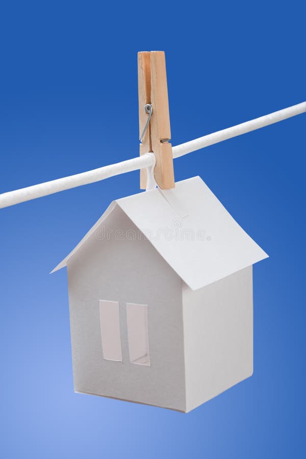 Paper House on Washing Line Stock Image - Image of paper, line: 17861811