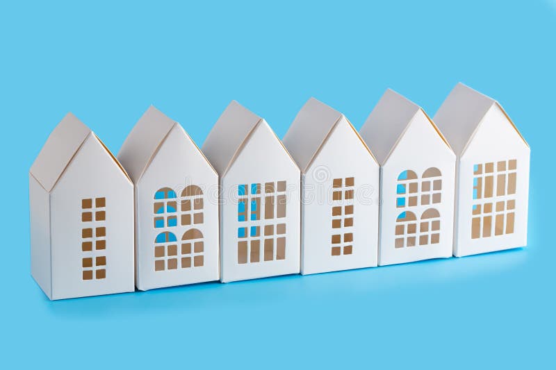 Paper houses stock image. Image of rent, mortgage, white - 372693109