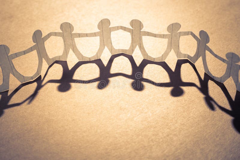Paper Human Chain stock photo. Image of collaboration - 132669360