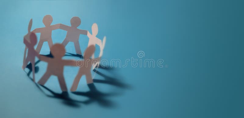Paper Human Chain with Copy Space Stock Image - Image of paper, cutout ...
