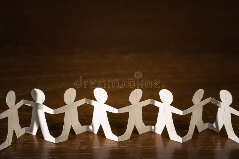 Paper Human Chain stock photo. Image of friends, human - 132669472