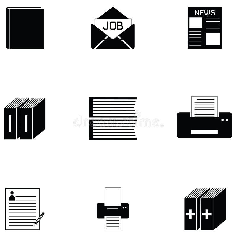 Paper icon set stock vector. Illustration of symbol - 138410557
