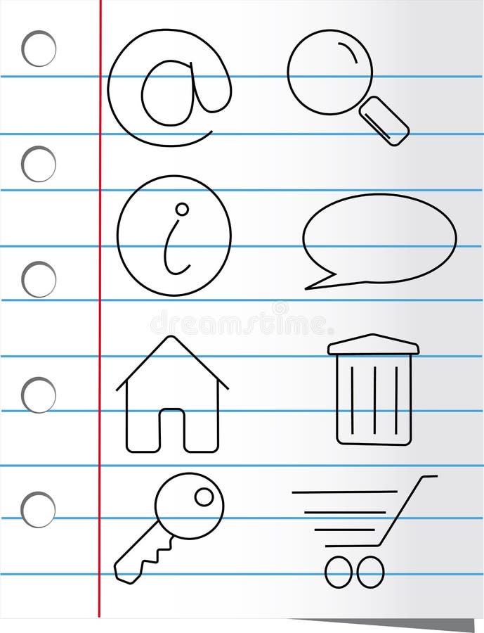 Paper icon set stock illustration. Illustration of mail - 5919145