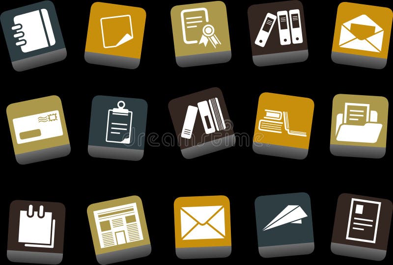 Paper Icon Set stock vector. Illustration of office, computer - 9234852