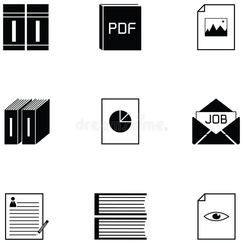 Paper icon set stock vector. Illustration of icon, business - 120569794