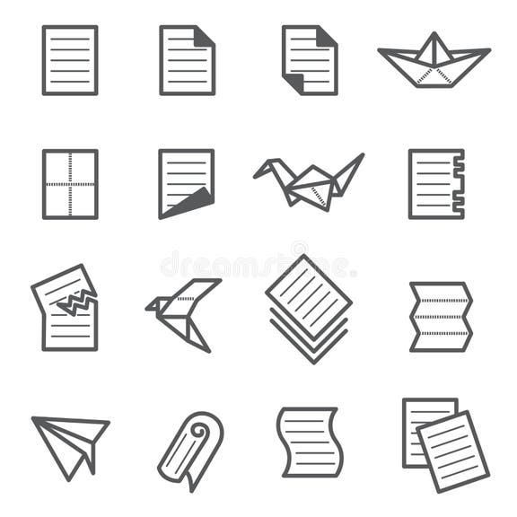 Paper icon set stock vector. Illustration of boat, document - 110993246