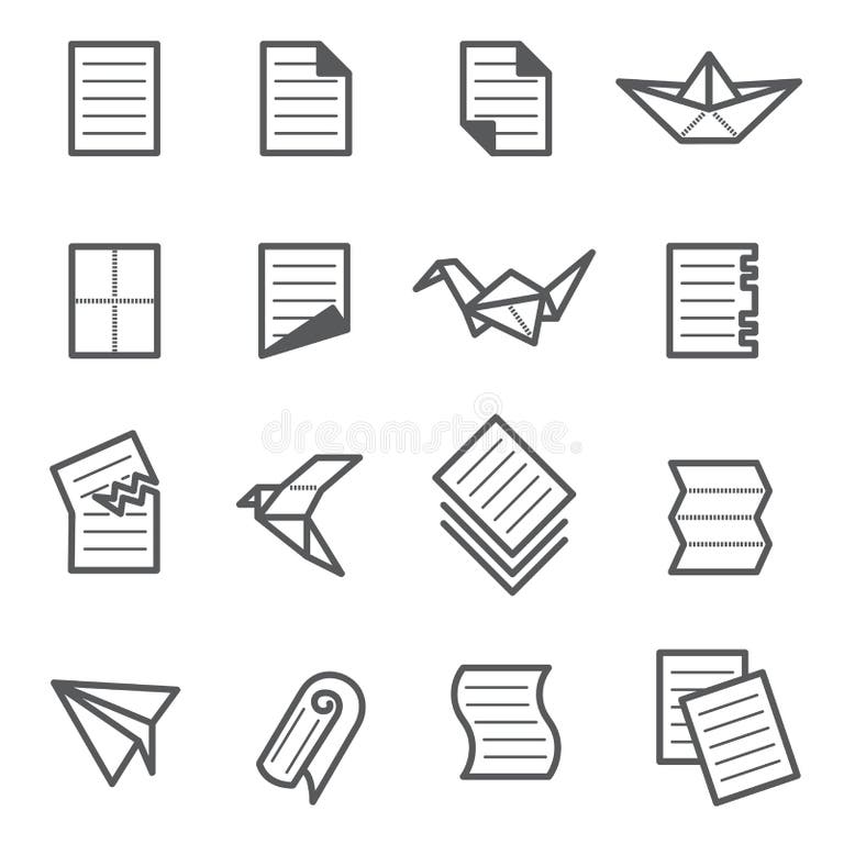 Paper icon set stock vector. Illustration of boat, document - 110993246