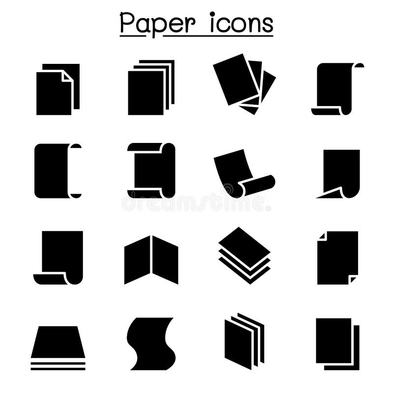Paper Icon Set Vector Illustration Stock Vector - Illustration of fold ...