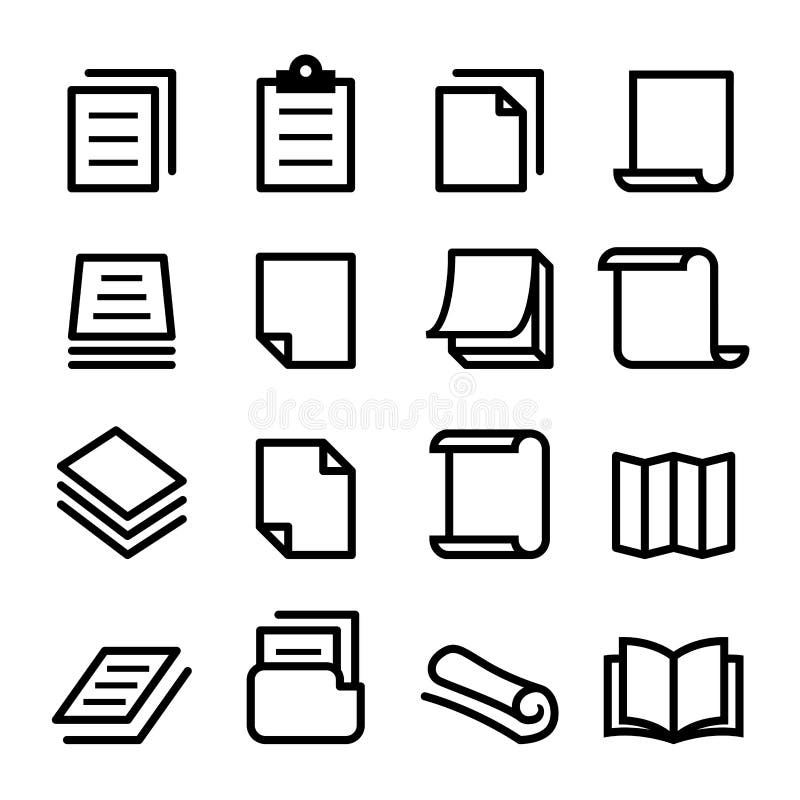 Paper icon set stock illustration. Illustration of design - 72474595
