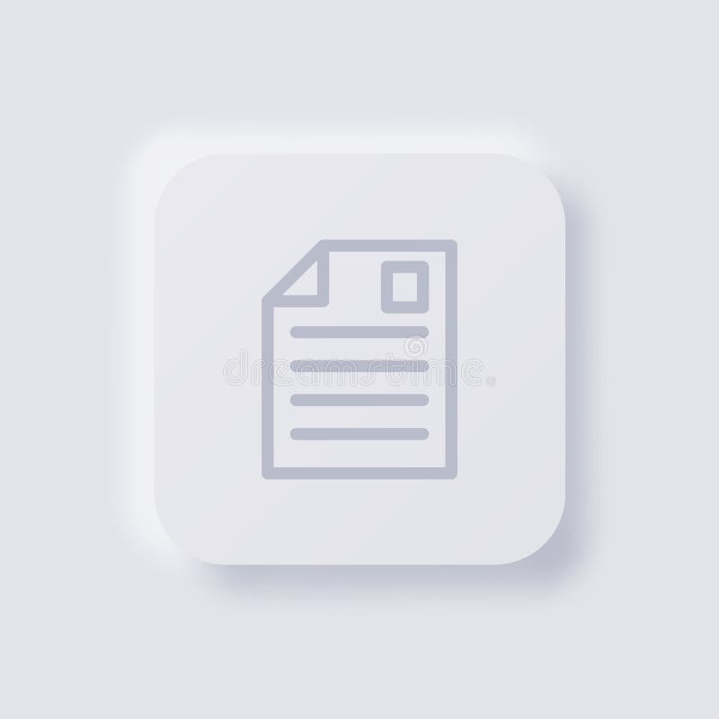 Paper Icon, White Neumorphism Soft UI Design for Web Design. Stock ...