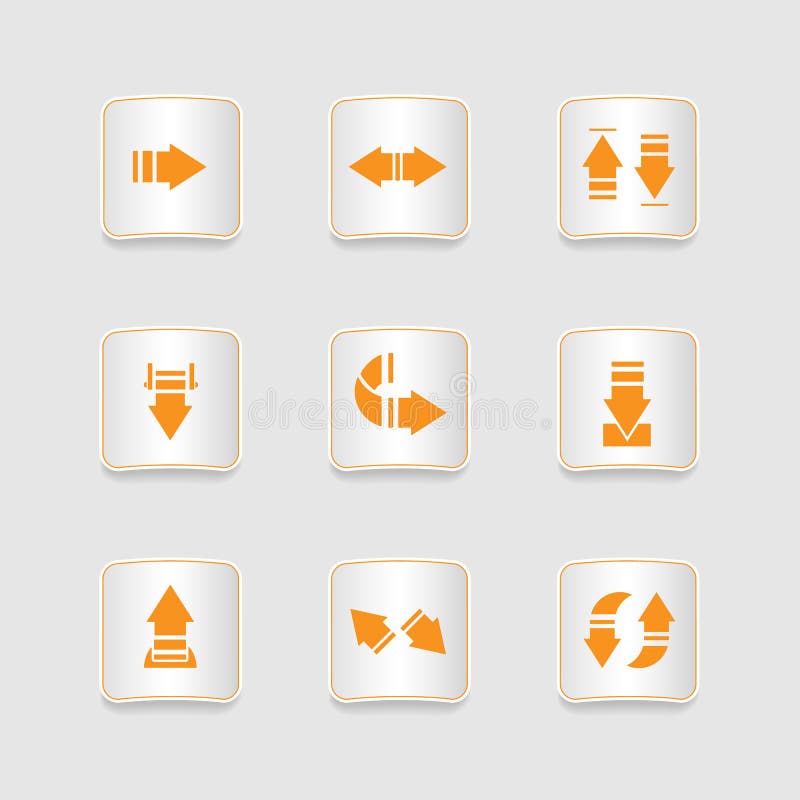 Paper icons set, arrows stock vector. Illustration of inout - 35694788
