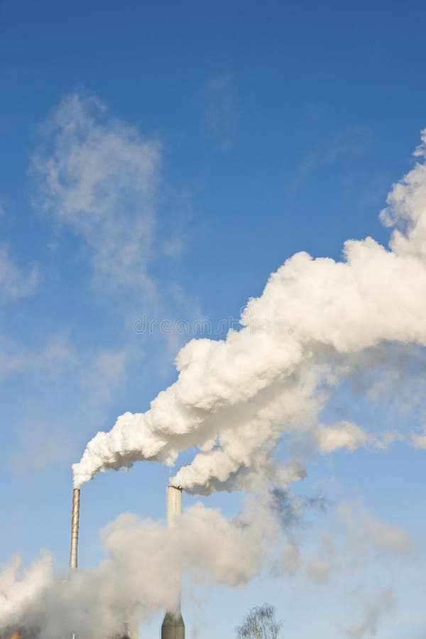 Paper industry with smoke stock image. Image of green - 21720669