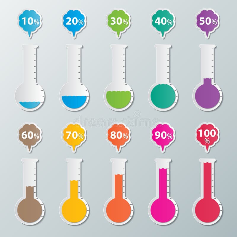 Paper infographic charts stock vector. Illustration of percentage ...