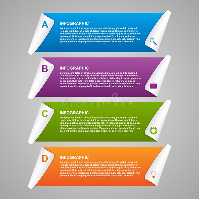 Paper Infographics Design Template. Stock Vector - Illustration of ...