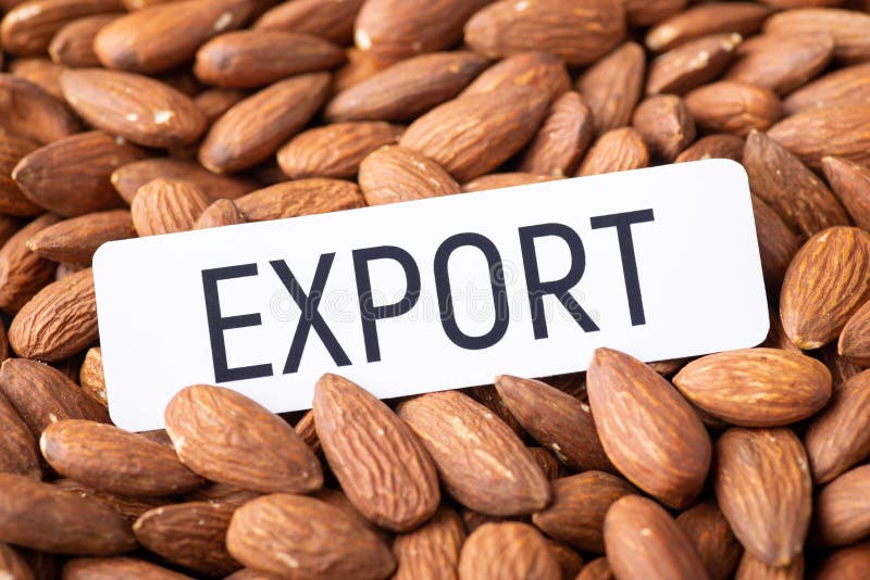 Paper with Inscription Export on Almond Stock Photo - Image of almond ...