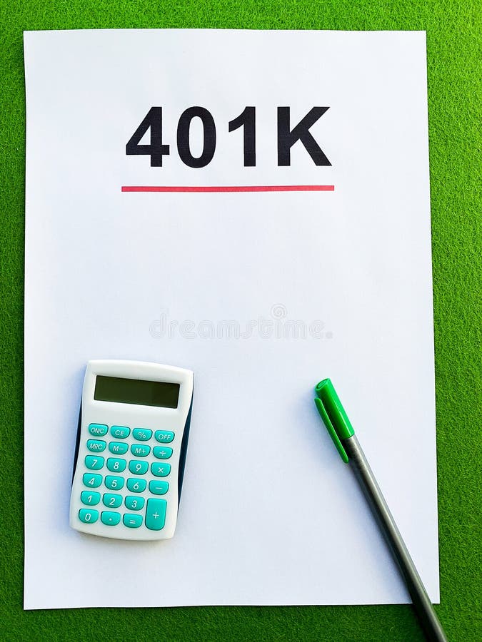 Paper with 401k Plan on Green Background Stock Image - Image of 401k ...
