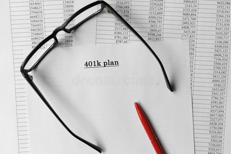 Paper with 401k plan stock photo. Image of investment - 180706068
