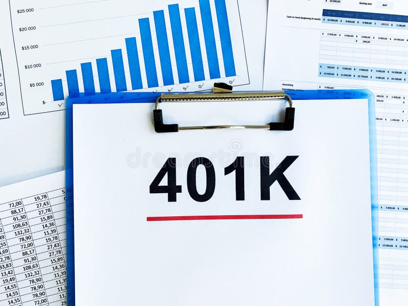 Paper with 401k Plan on Green Background. Stock Photo - Image of ...