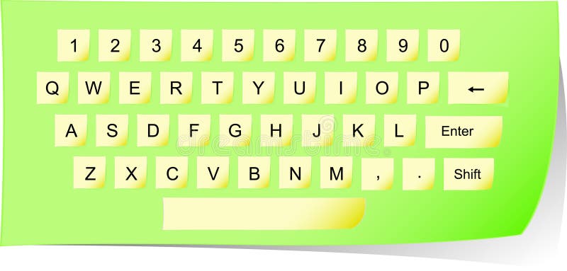 Paper keyboard stock vector. Illustration of sticker - 15215778