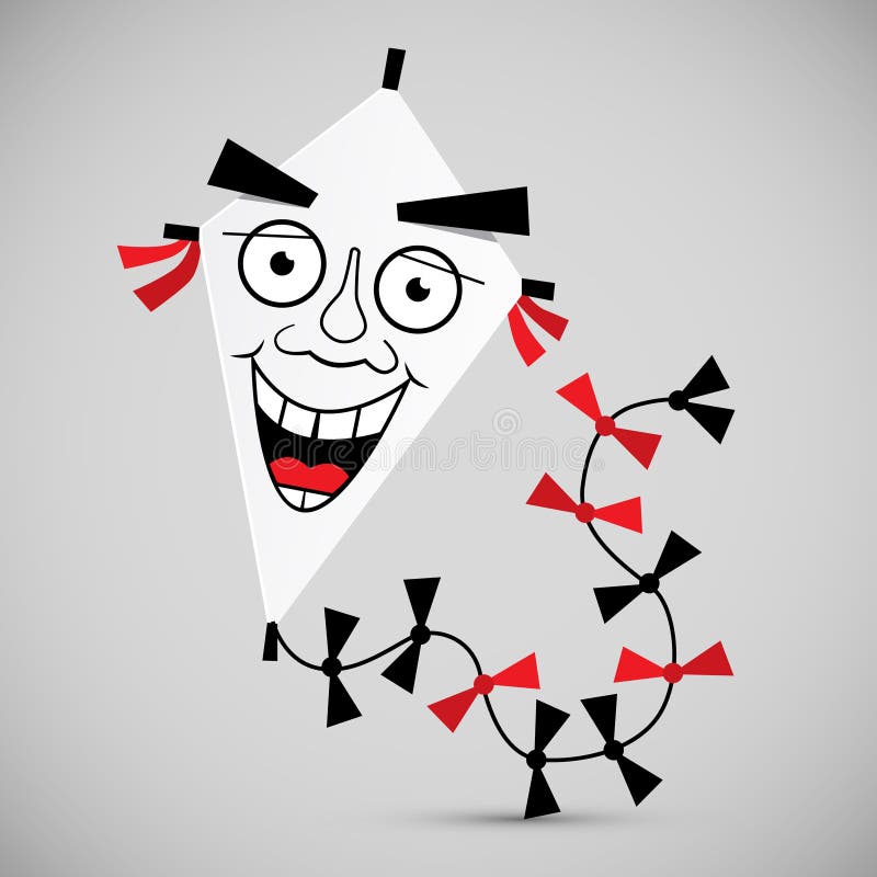 Paper Kite on Sky with Clouds Stock Vector - Illustration of grey ...