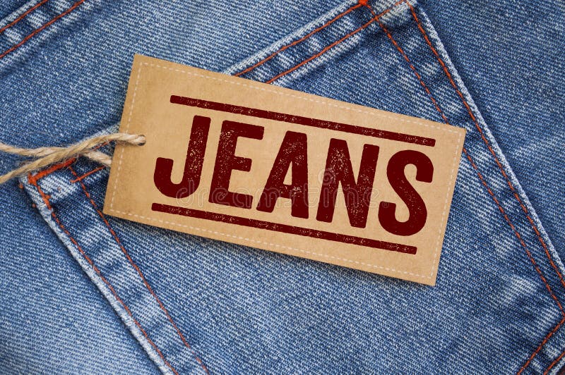 Label on a Blue Jeans with Denim Stock Image - Image of style, film ...