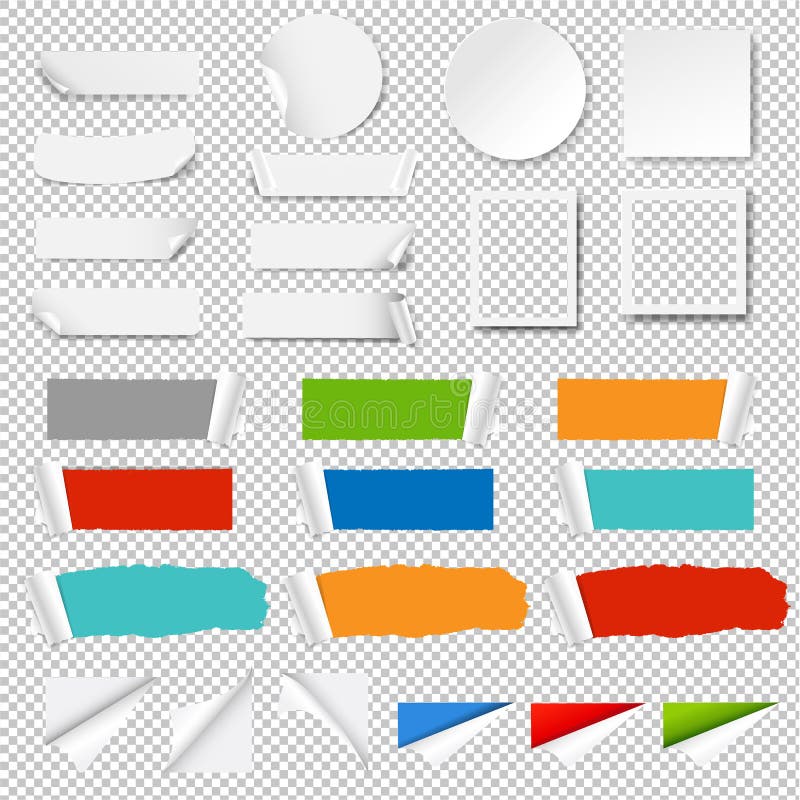 Paper Label and Blank Note Paper Isolated Transparent Background Stock ...