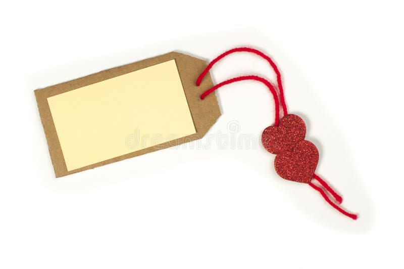 Paper Label with Rope and Red Hearts Stock Image - Image of hearts ...