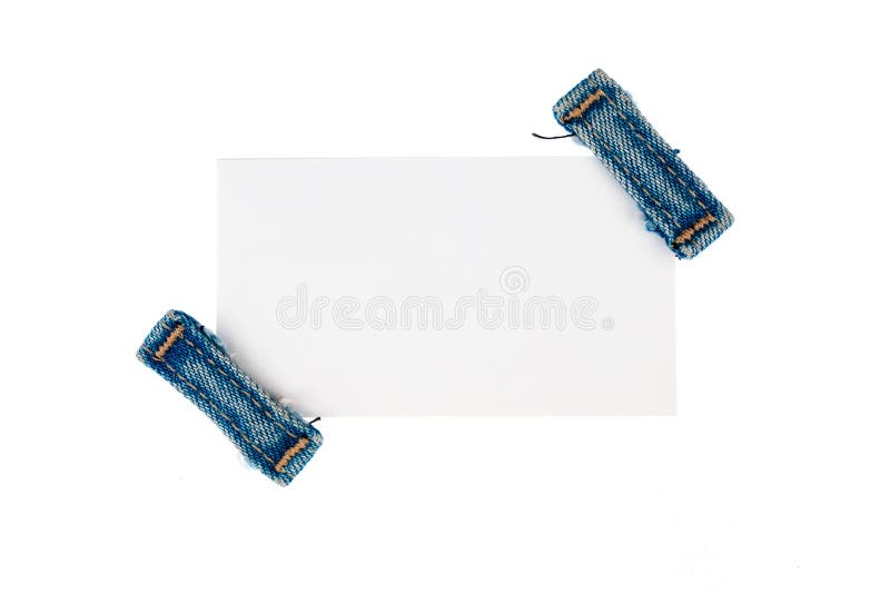 Paper Label with Two Straps of Jeans. Isolated Stock Image - Image of ...