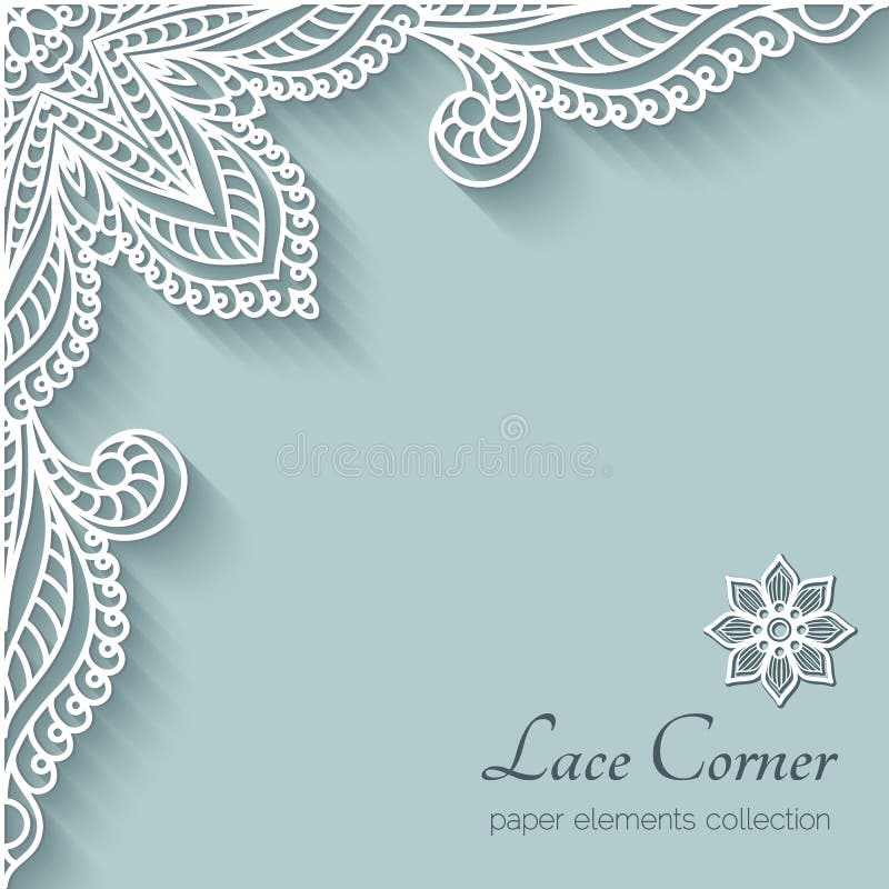 Lace Corner Vector Black Lace Corner Vector Stock Illustrations