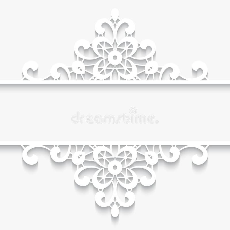 Paper Frame with Lace Borders Stock Vector - Illustration of lacework ...