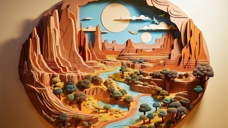 Paper Landscape is Work of Art Stock Image - Image of draw, museum ...