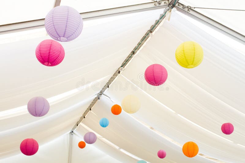 Colorful paper lanterns stock photo. Image of decoration - 5580334