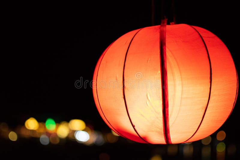 Circular Single Paper Lantern Stock Photo - Image of bokeh, lantern ...