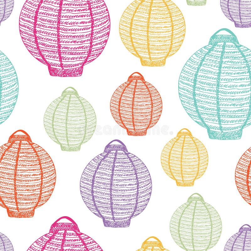 Holiday Lanterns Seamless Pattern Background Stock Vector ...