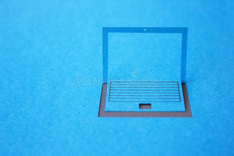 Paper laptop stock image. Image of information, shape - 32366651