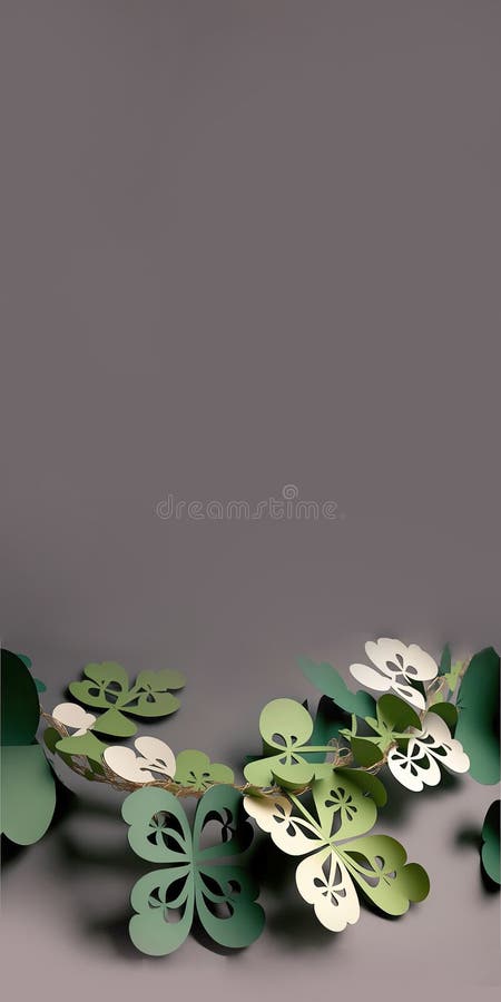 Paper Laser Cut Clover Leaves. St. Patrick S Day Concept Stock ...