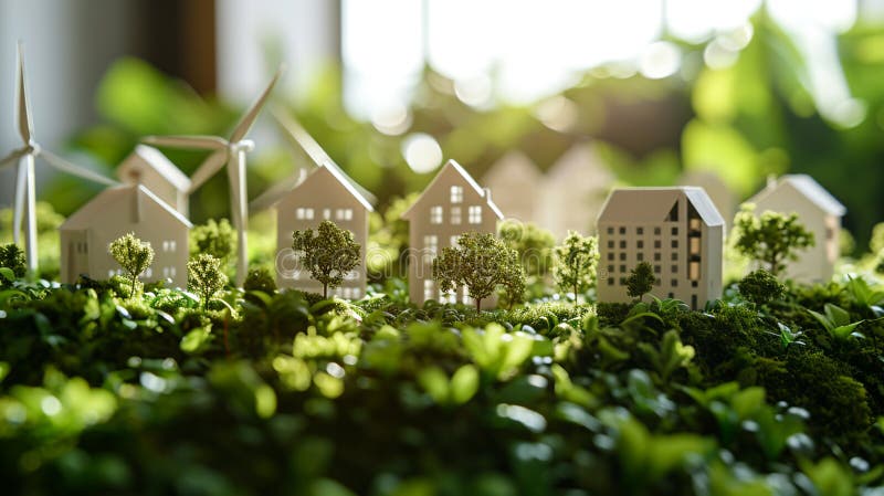 Paper Layout of a Green City. Conservation of Nature Stock Image ...