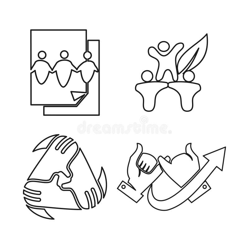 Arrow Commitment Teamwork Together Outline Logo Stock Vector - Illustration of logo, agree ...