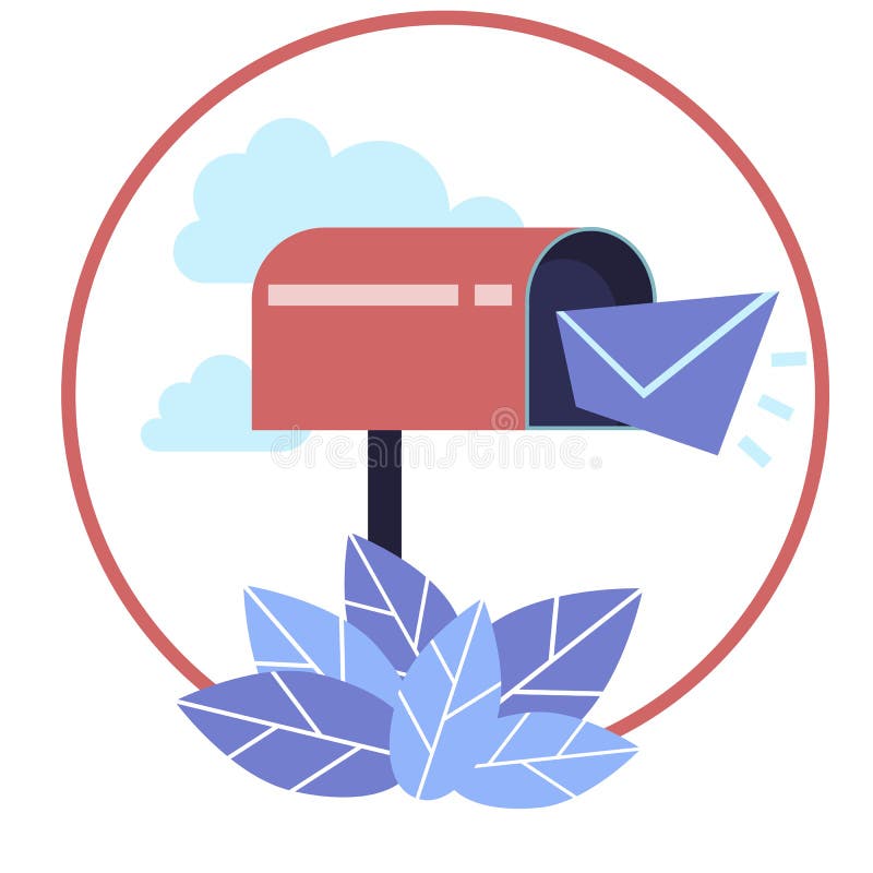 Paper Letter Came in the Mail. Traditional Mailbox and Letter. Stock ...