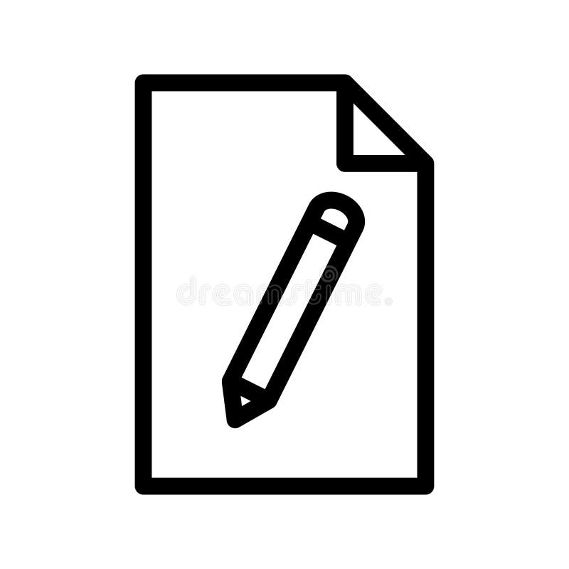 Paper Line Icon Illustration with Pencil. Suitable for Icon Write Stock ...