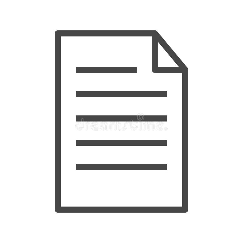 Paper line icon stock vector. Illustration of paper, text - 86034213