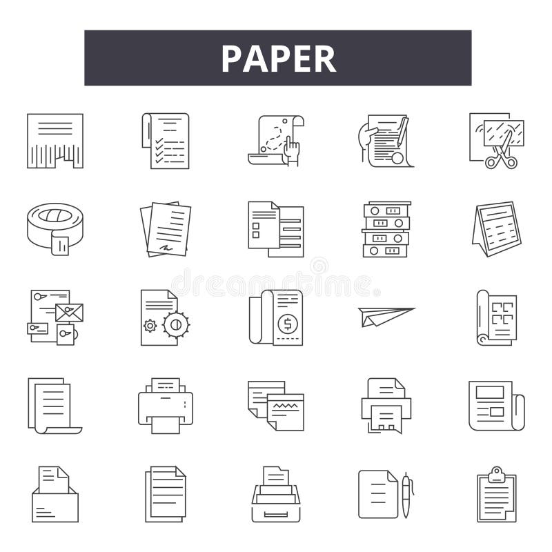Paper Line Icons, Signs, Vector Set, Linear Concept, Outline ...