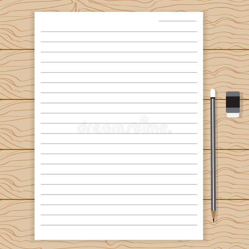 Paper line on wood table. stock vector. Illustration of note - 69287470