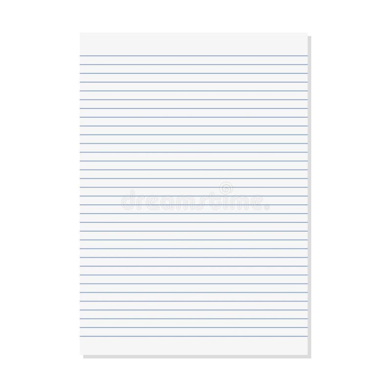 Paper Lined Notebook Memo Page White Sheet Template Illustration for ...