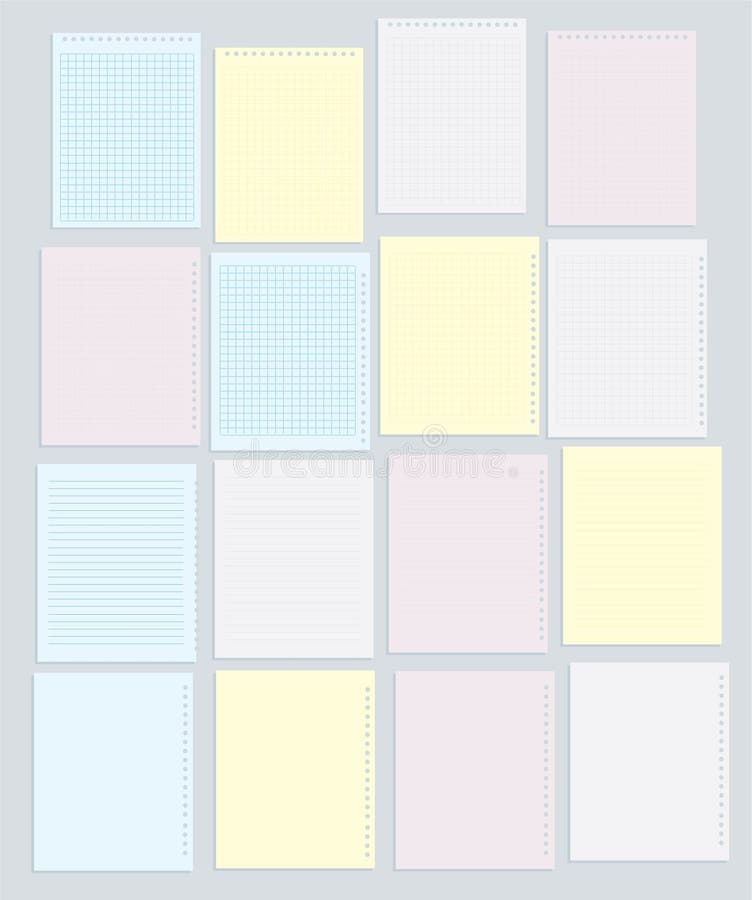 Paper List in Lines, Squares and One Ton Color Stock Vector ...