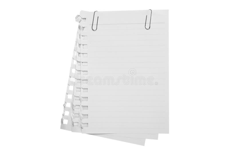 Paper List on a White Backgroud Stock Image - Image of message, clip ...