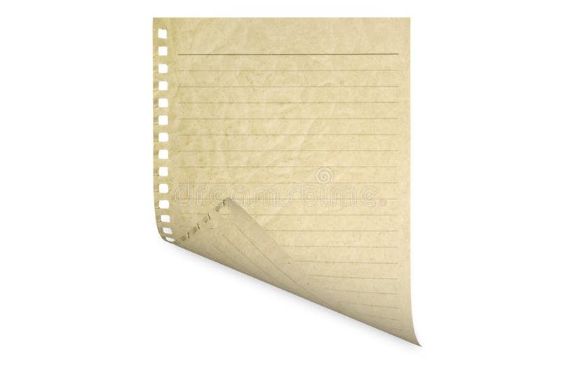 Paper List on a White Backgroud Stock Image - Image of record, message ...