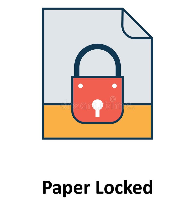 Paper Locked Isolated and Vector Icon for Technology Stock Vector ...
