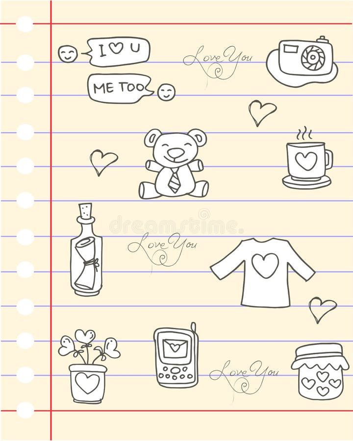Love Romance Theme Doodles Stock Illustrations – 89 Love Romance Theme ...